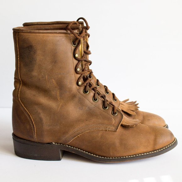 Laredo | Shoes | Vintage Laredo Cowboy Style Short Lace Up Kiltie Boots ...